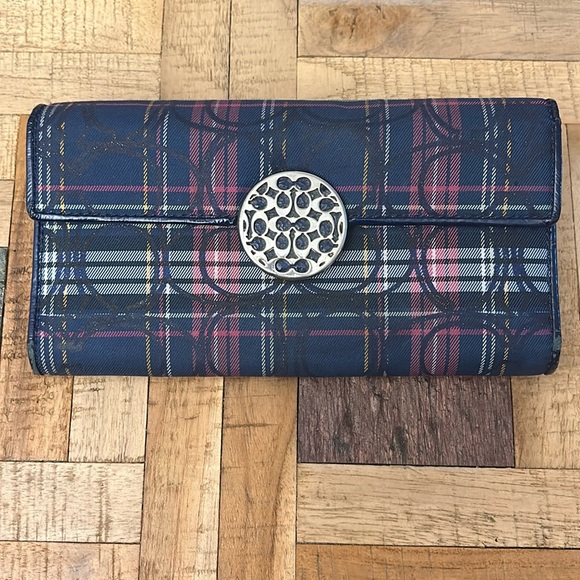 Coach | Bags | Coach Alexandra Tartan Plaid Trifold Wallet | Poshmark